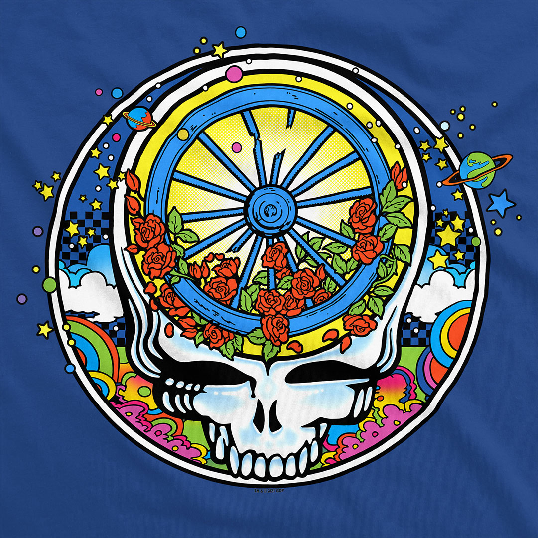 NEW Grateful Dead™ SYF Wheel & Roses Custom Tees! - Liquid Blue Retail ...