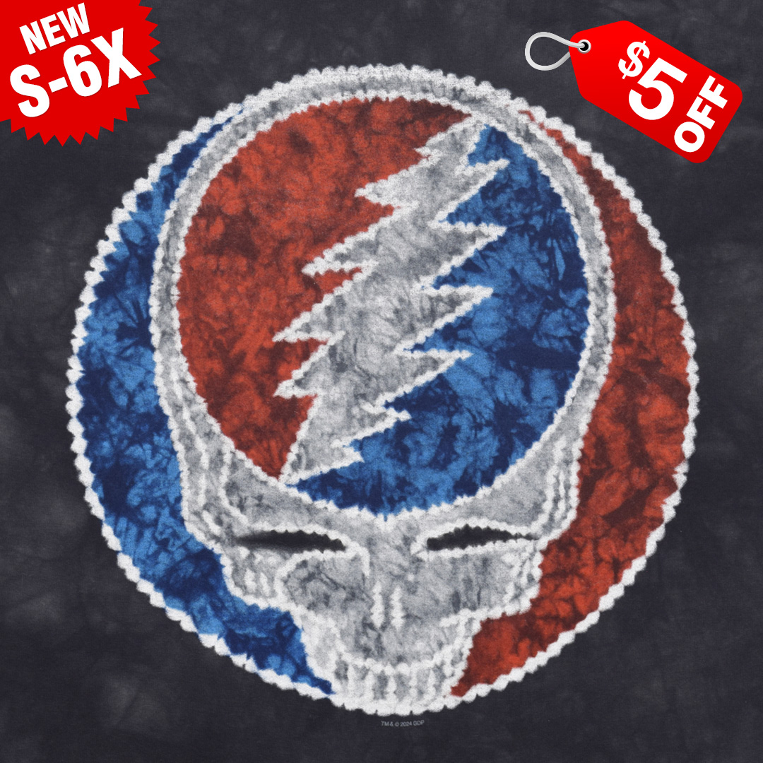 $5 OFF NEW Tie-Dye Stealie Tee - Liquid Blue Retail News 06-14-24