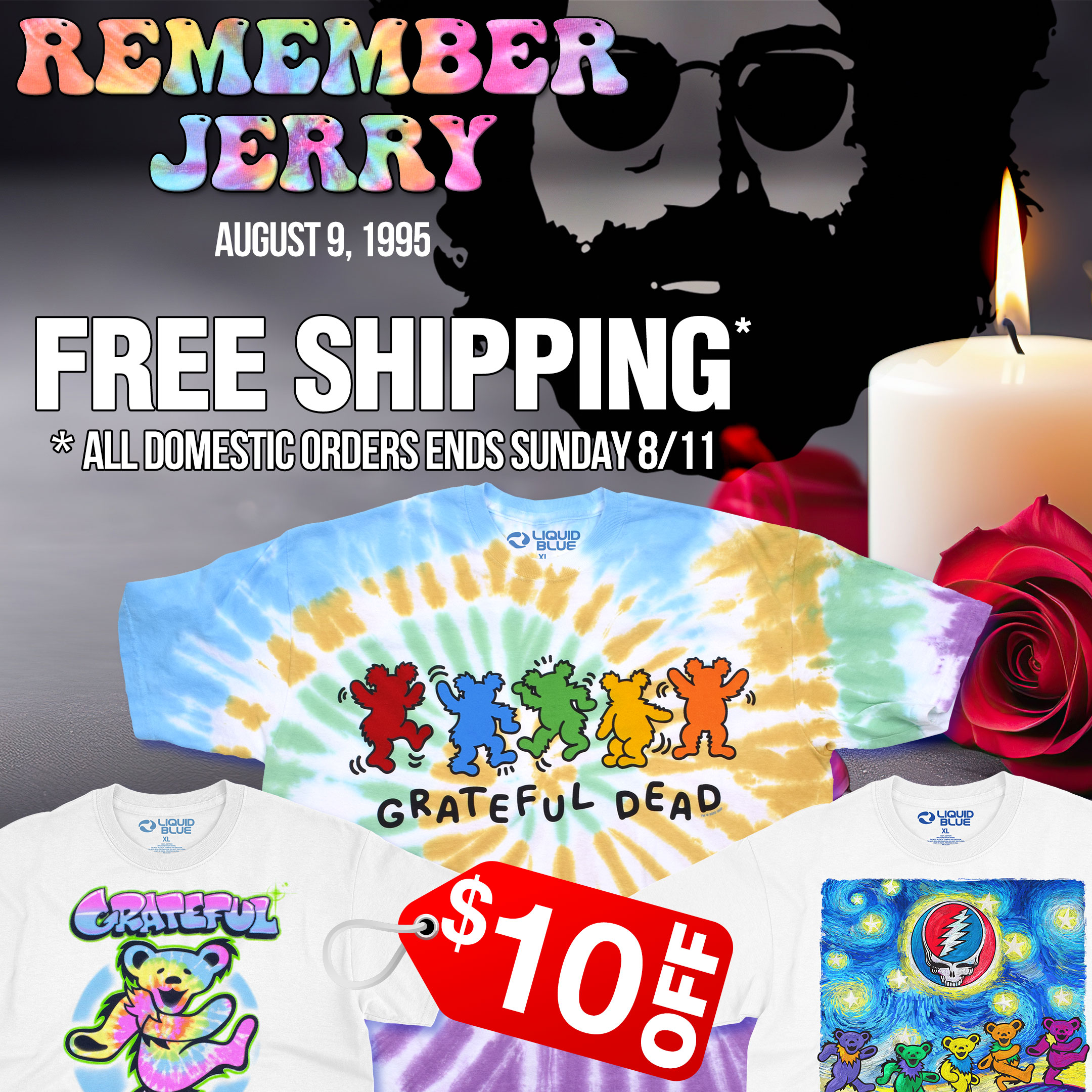 Remember Jerry $10 OFF & FREE SHIPPING* - Liquid Blue Retail News 08-09-24
